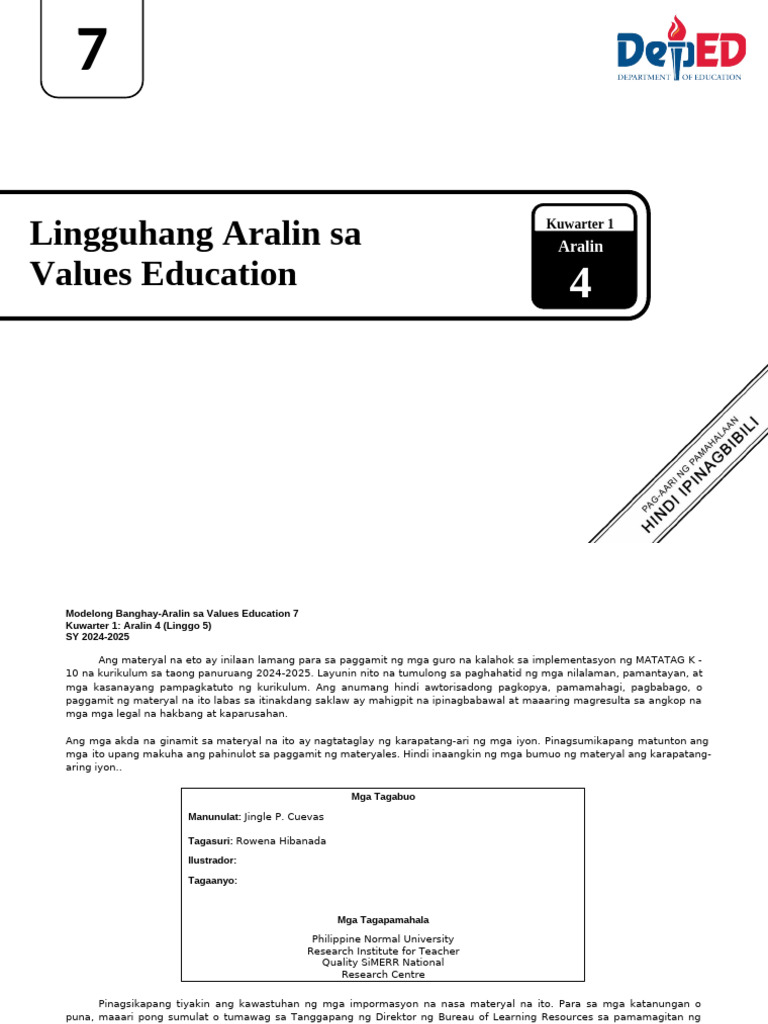 Q1 LE VE7 Lesson-4 Week-5 | PDF