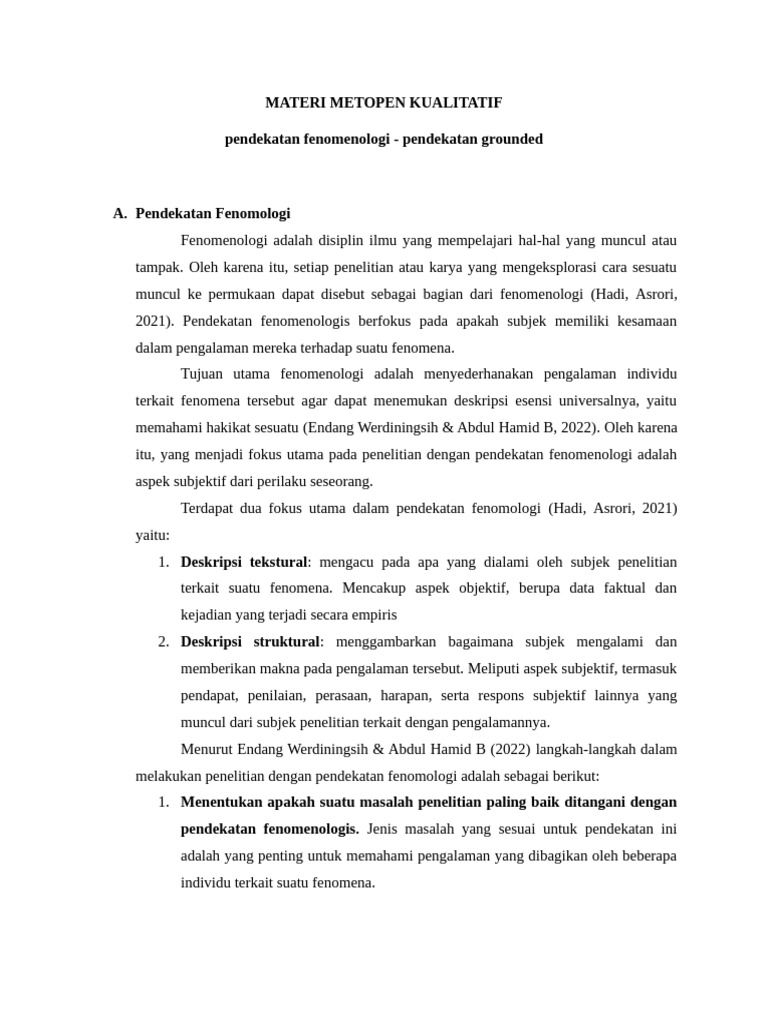 Materi Metopen Kualitatif | PDF