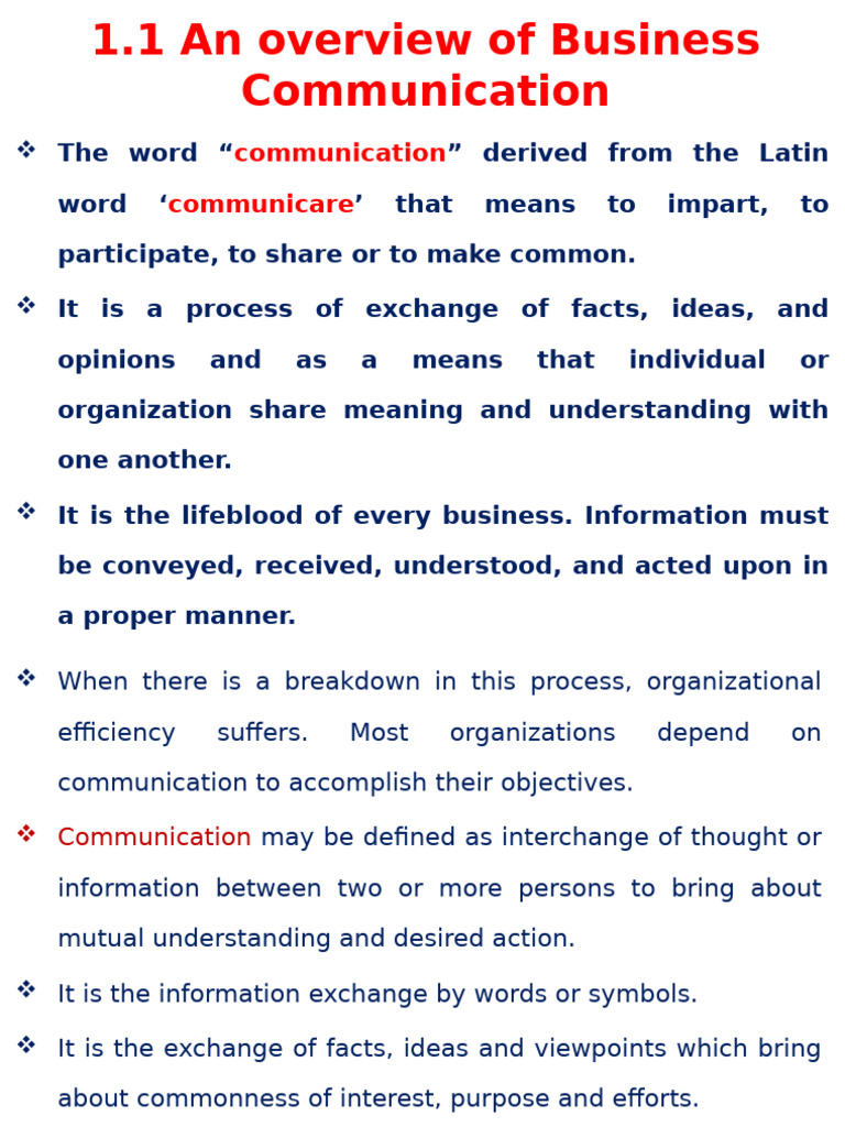Overview of Business Communication | PDF | Communication | Information