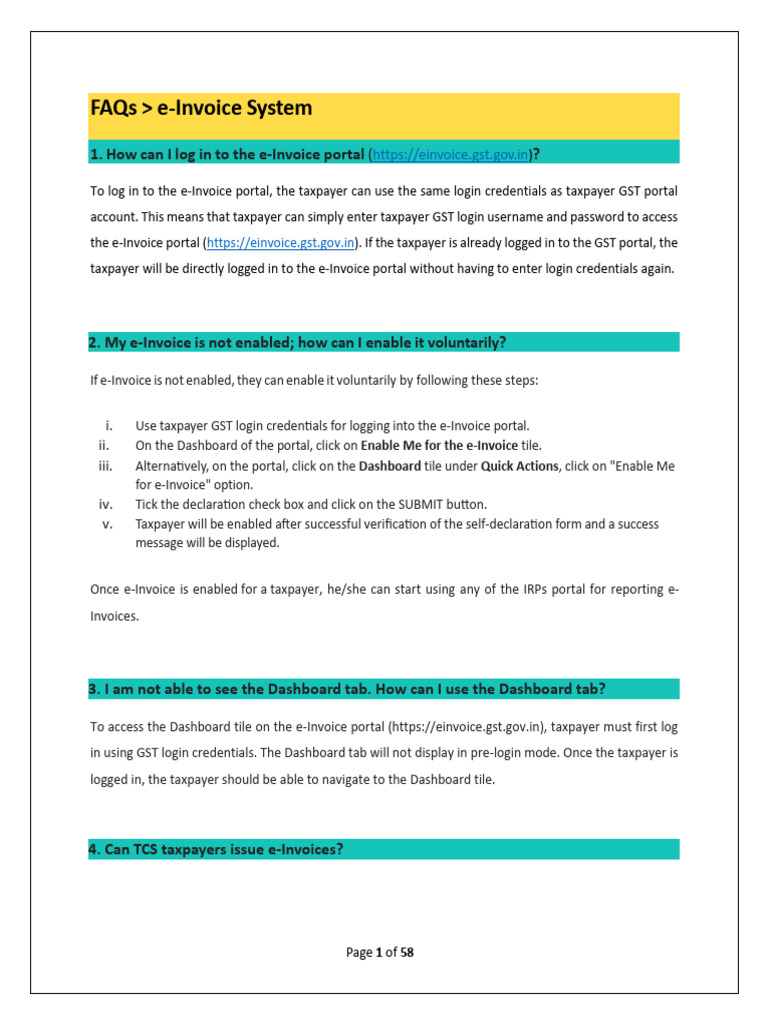 GStinvoice Portal Manual | PDF