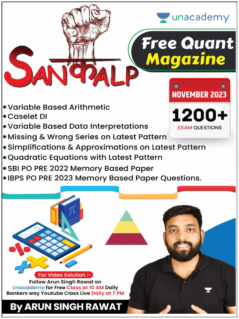 November - Sankalp Monthly Magazine - Maths by Arun Sir | PDF