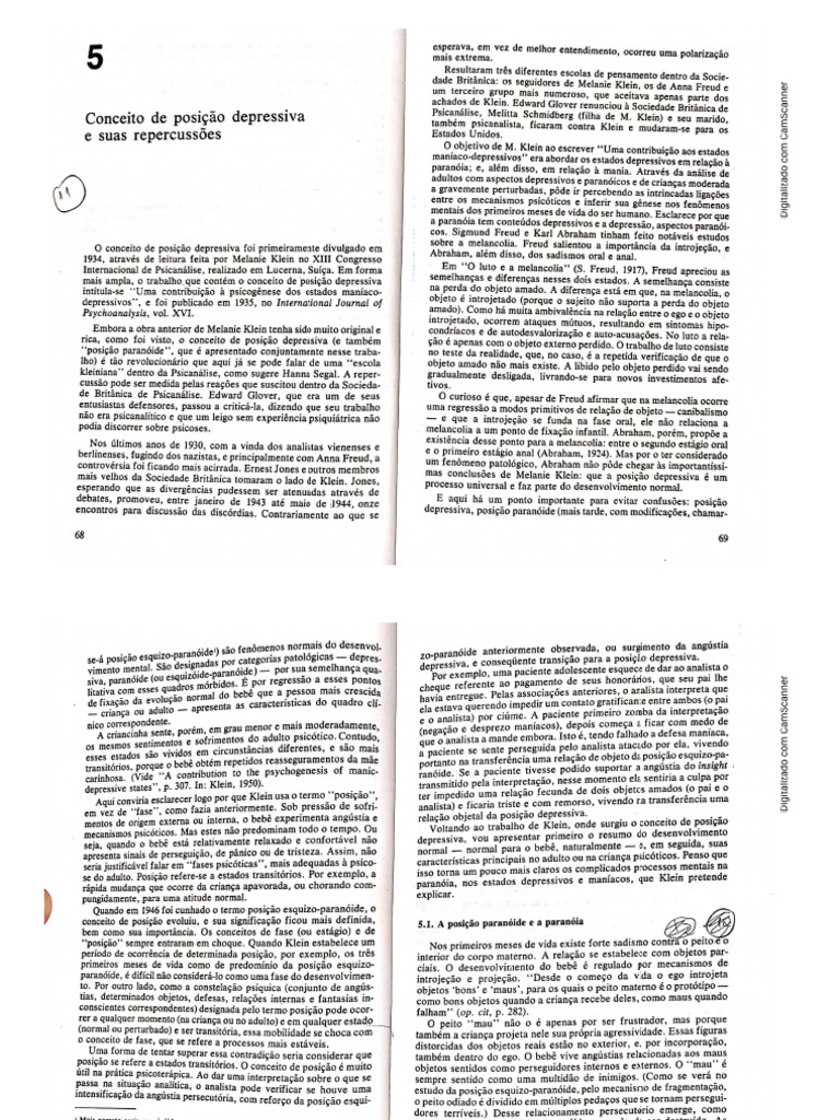 7 e 8 - 27 - Set e 04 - Out - Conceito de Posicao Depressiva e Suas ...