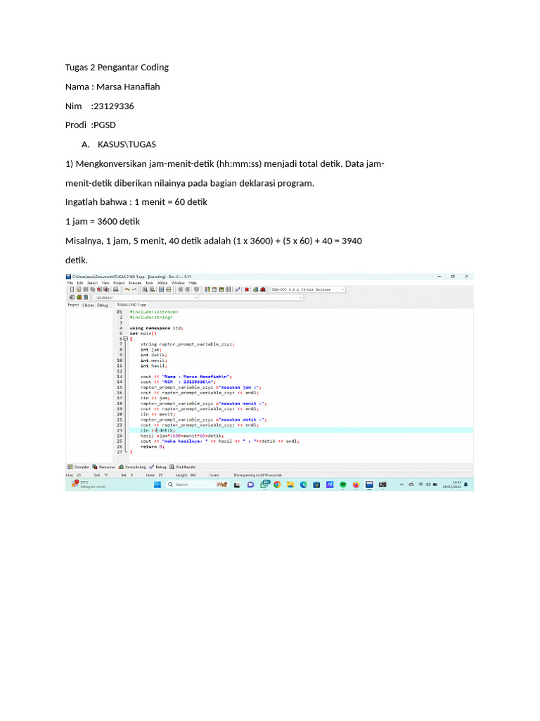 Tugas- 2 Pengantar Coding-Marsa Hanafiah | PDF
