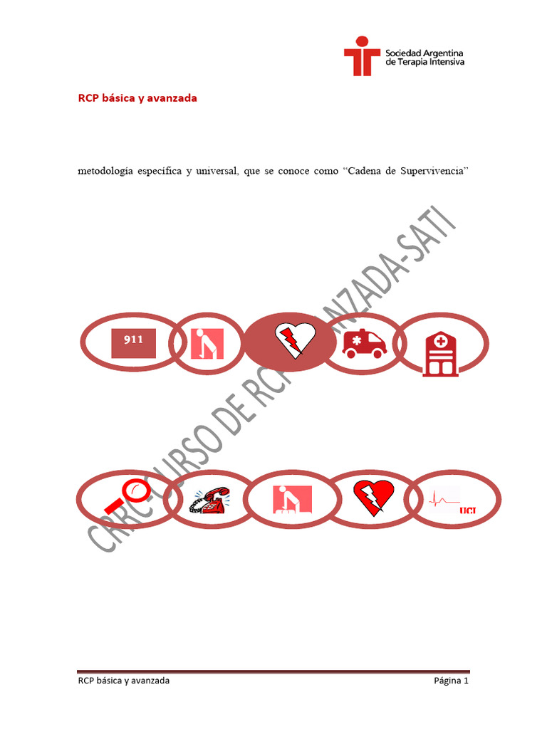 RCP Basica y Avanzada-Crrc-Sati | PDF | Reanimación cardiopulmonar | Sistema cardiovascular