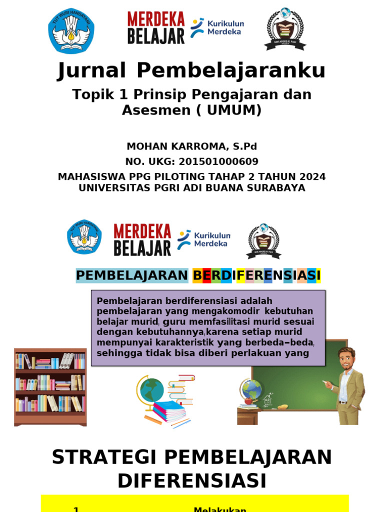 Topik 1 Prinsip Pengajaran Dan Asesmen (Umum) Nurhamah - SDN Angke O6 ...