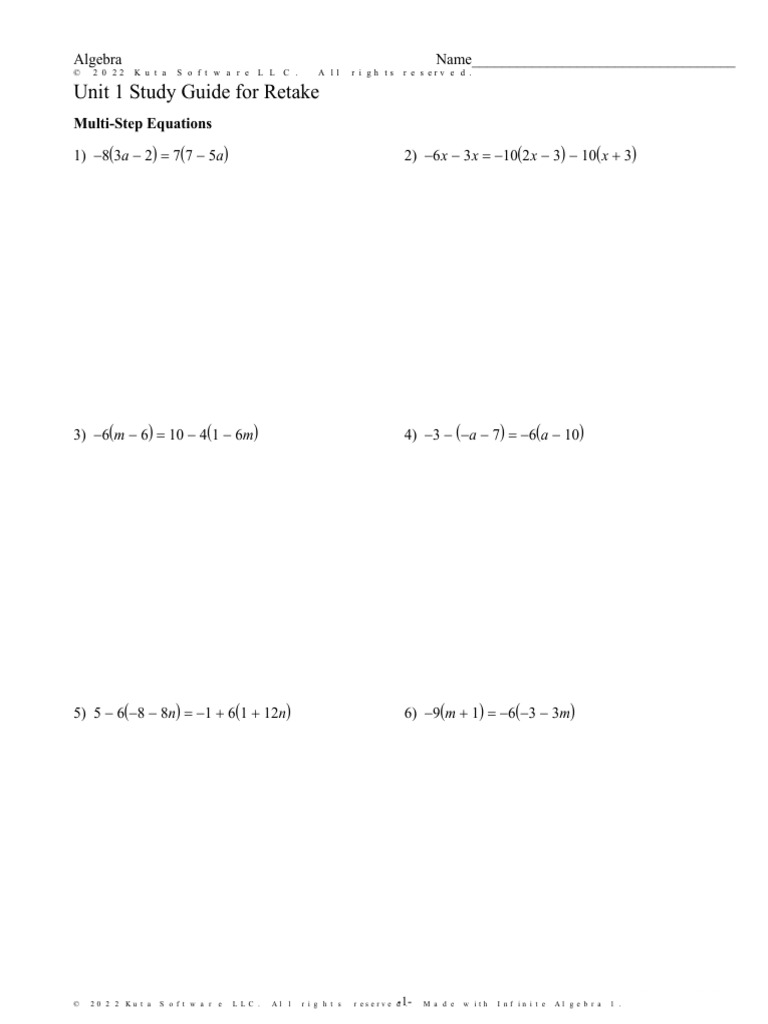 Unit 1 Study Guide For Retakes | PDF