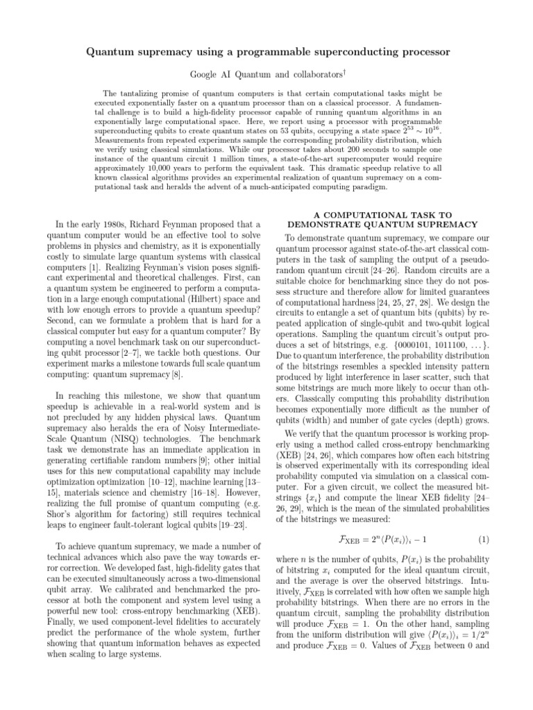 Quantum Supremacy | PDF