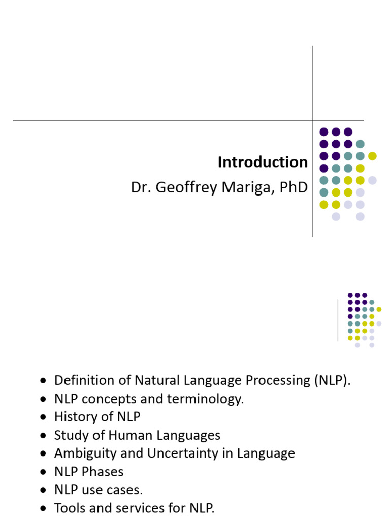 Lesson 1 - Introduction To NLP | PDF