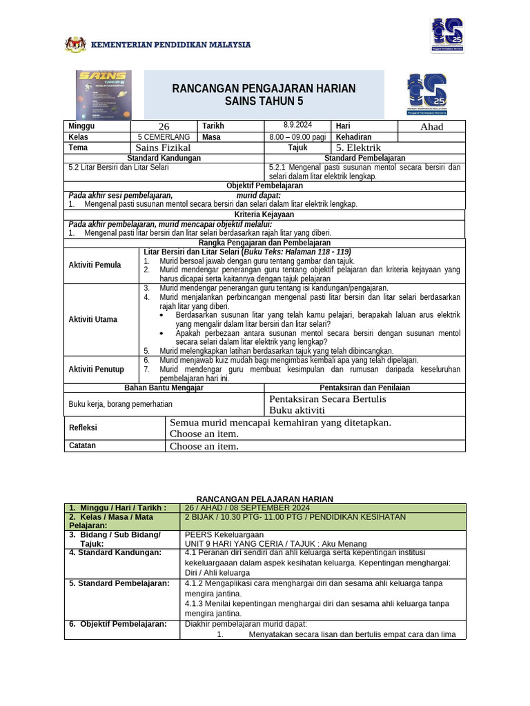 RPH Ahad 8.9.2024 | PDF