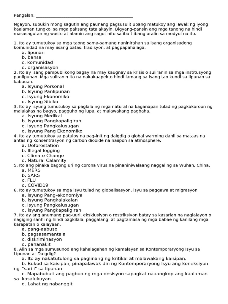 Grade 10 Week 1 | PDF