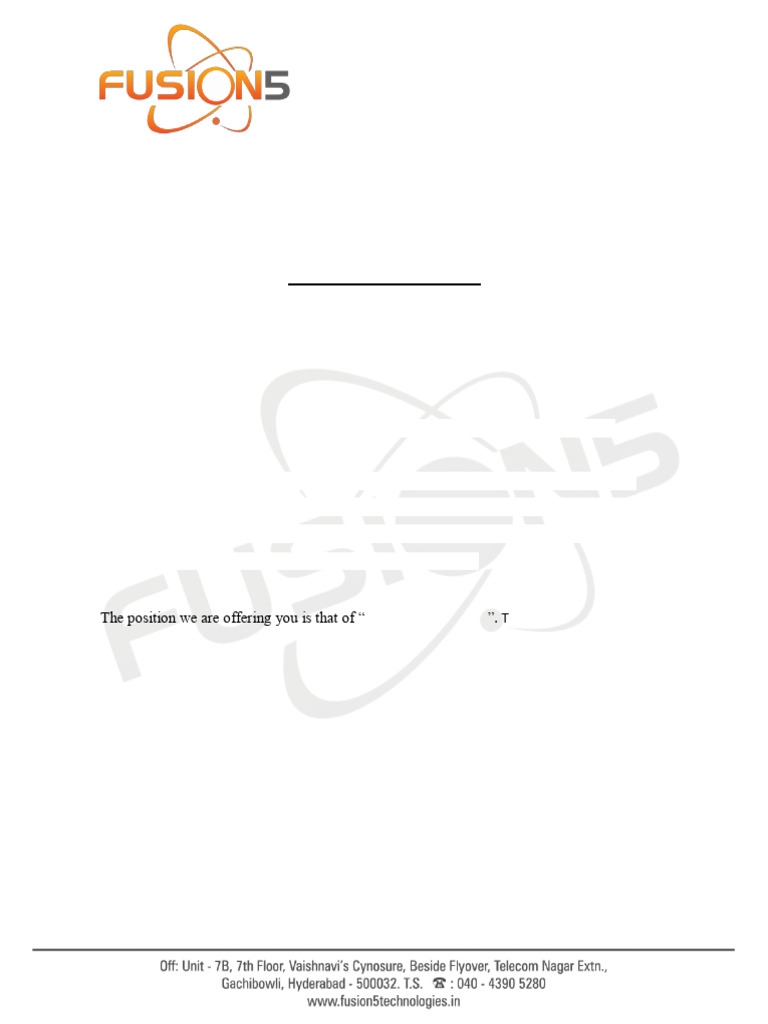 Ramesh Offer Letter | PDF