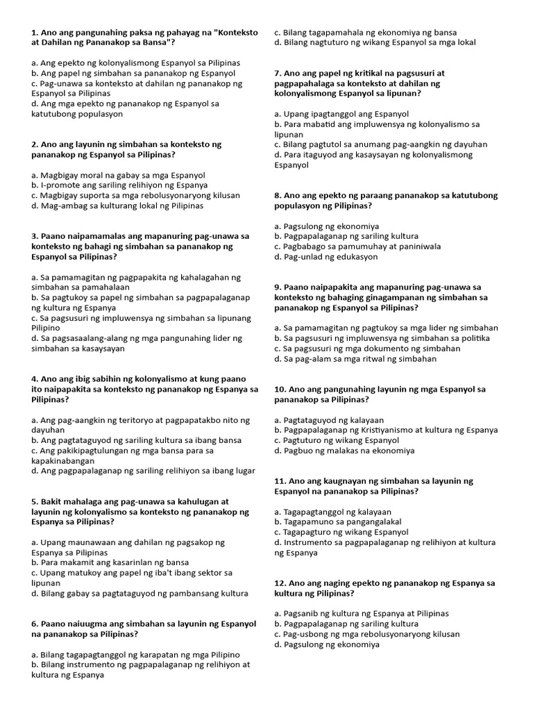 Ap 2ND Quarter Quiz 1 | PDF