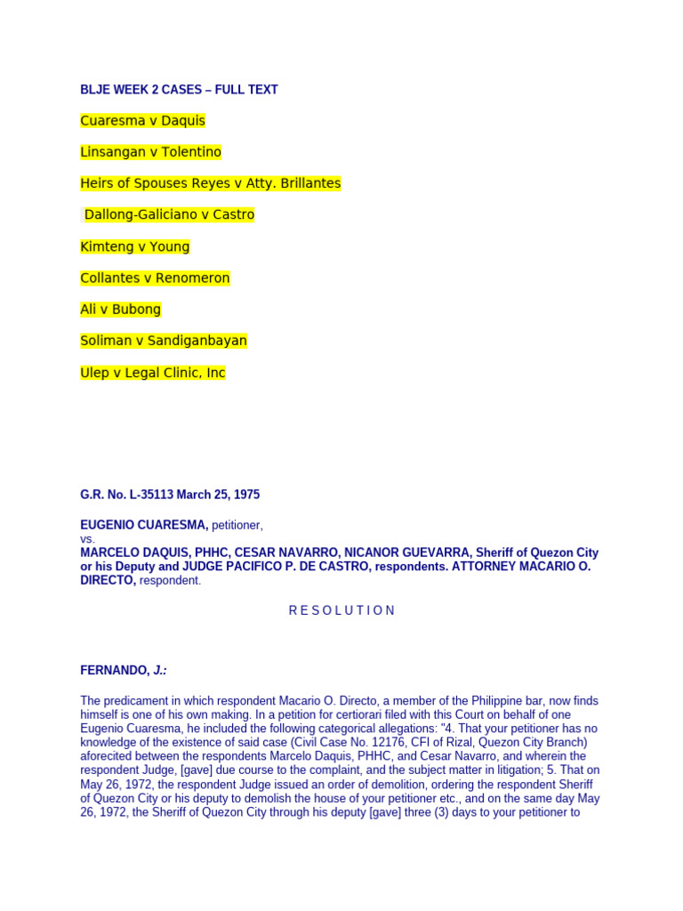 Blje Week 2 Cases - Full Text | PDF