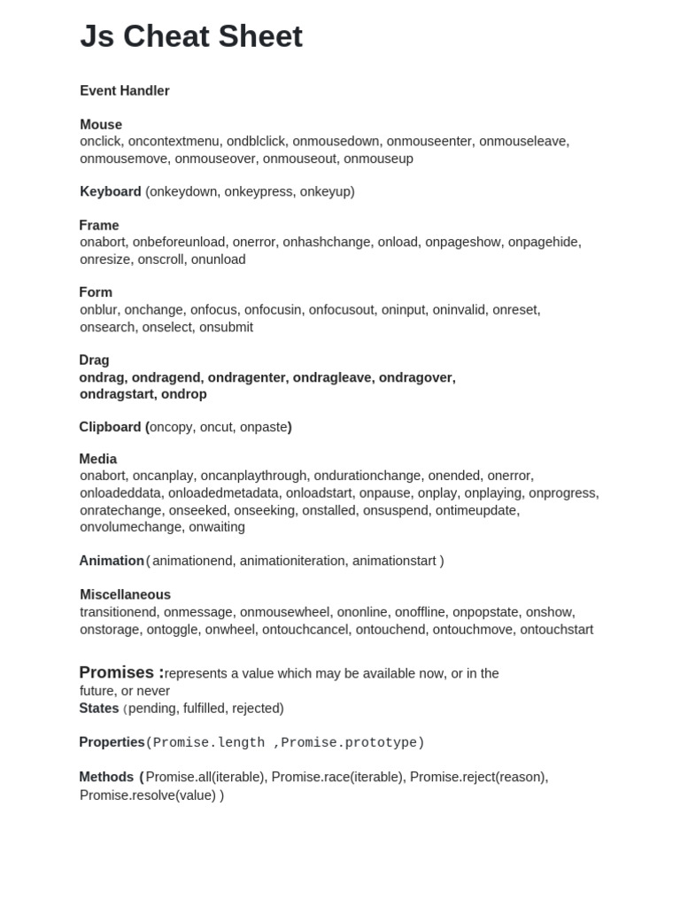Js Sheet | PDF
