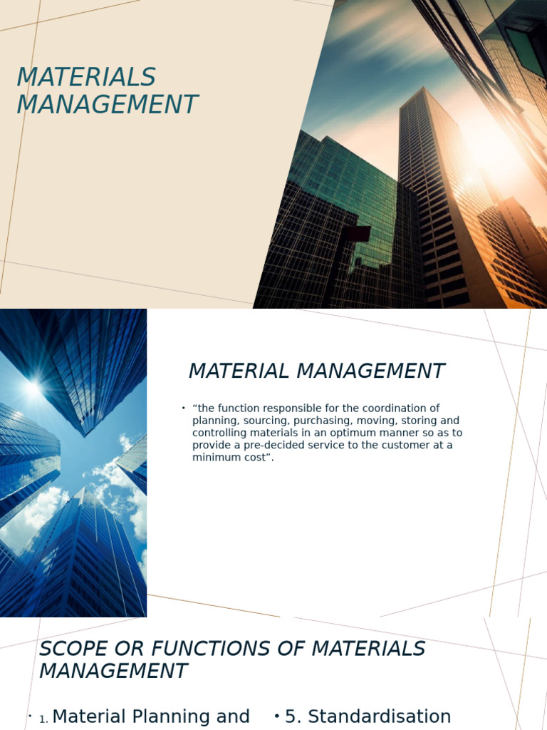 Lesson7 Materials Management | PDF