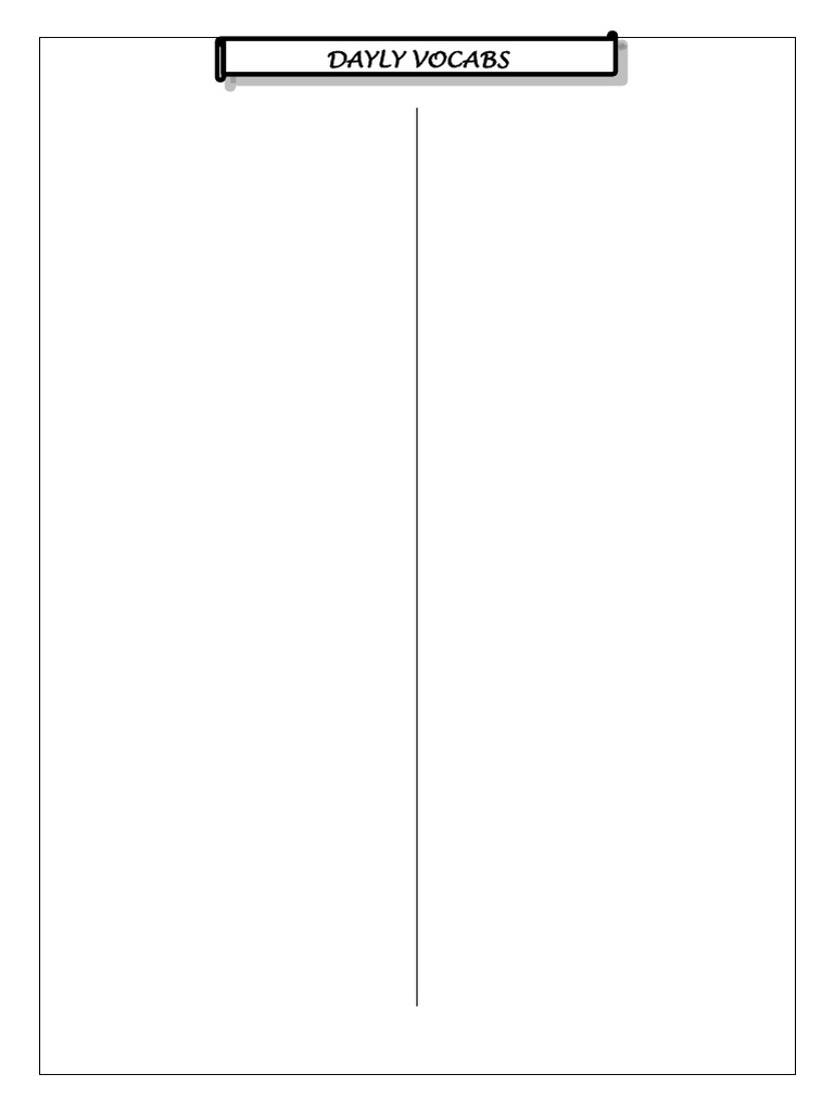 Daily Vocabs1 | PDF | Cost Of Living
