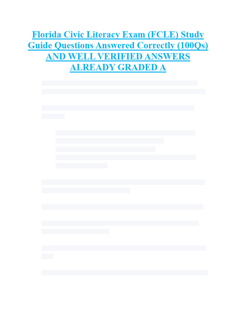 Florida Civic Literacy Exam (FCLE) | PDF