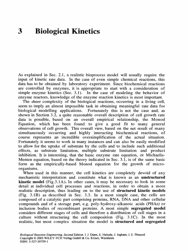 Biological Reaction Engineering - Dynamic Modelling Fundamentals With Simulation Examples ...