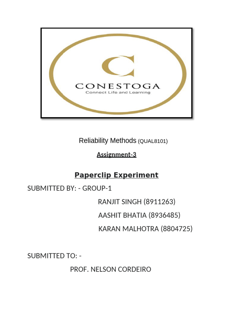 Assignment 3 Paperclip Experiment Group 1 | PDF