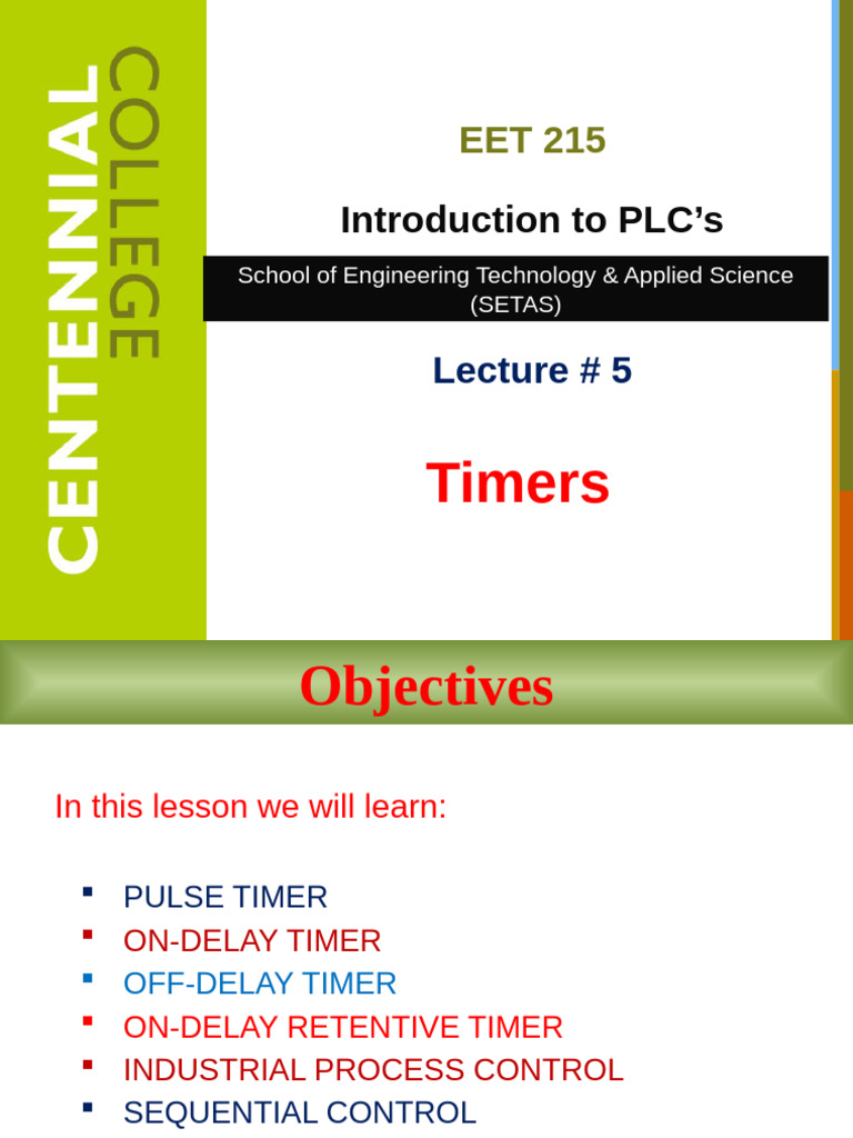 EET215F23 - Lecture #5 - Timers | PDF