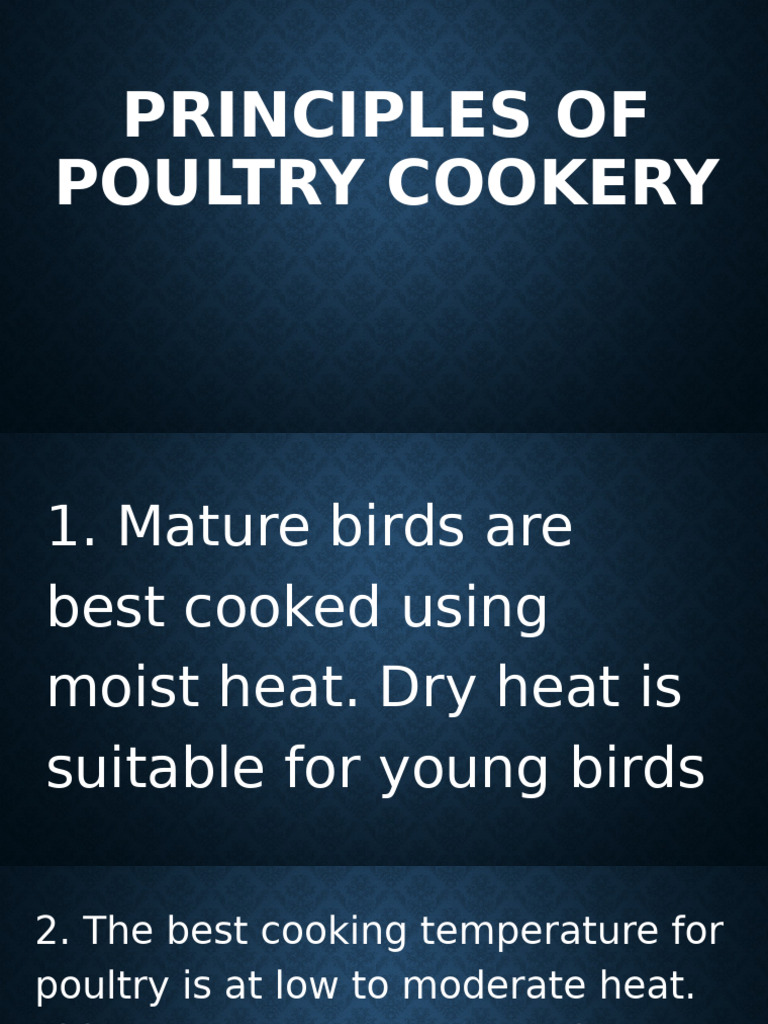 Principles of Poultry Cookery | PDF