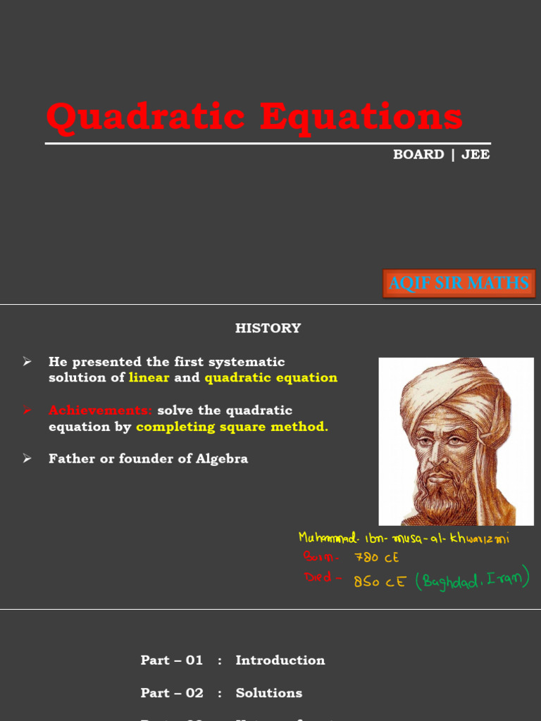 6 Quadratic Equations (CLASS SHEET) (2) | PDF