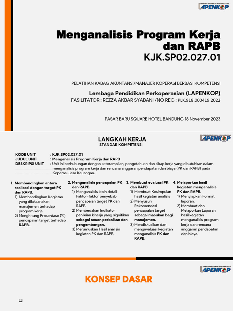 Menganalisis Program Kerja Dan RAPB KJK - SP02.027.01 | PDF