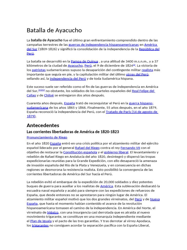 Batalla de Ayacucho | PDF
