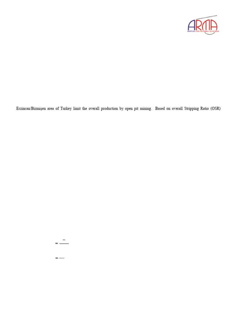 Crown Pillar Optimization For Surface To Underground Mine Transition in ...