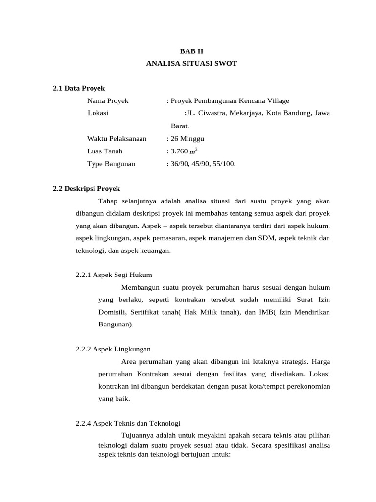 BAB II Penilaian Proyek | PDF