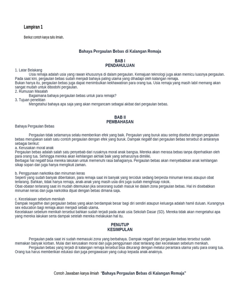 Lampiran Tugas Karya Ilmiah | PDF