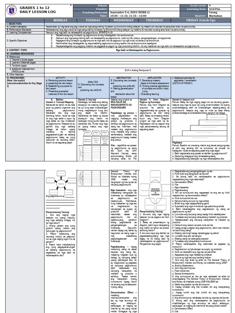 Week 6 Ap DLL Q1 | PDF
