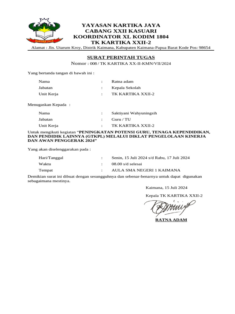 SPT TK Kartika | PDF