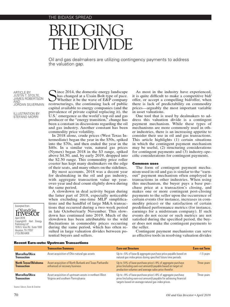 Stolte Robertson Silverman Bridging The Divide Oil and Gas Investor April 2019 | PDF