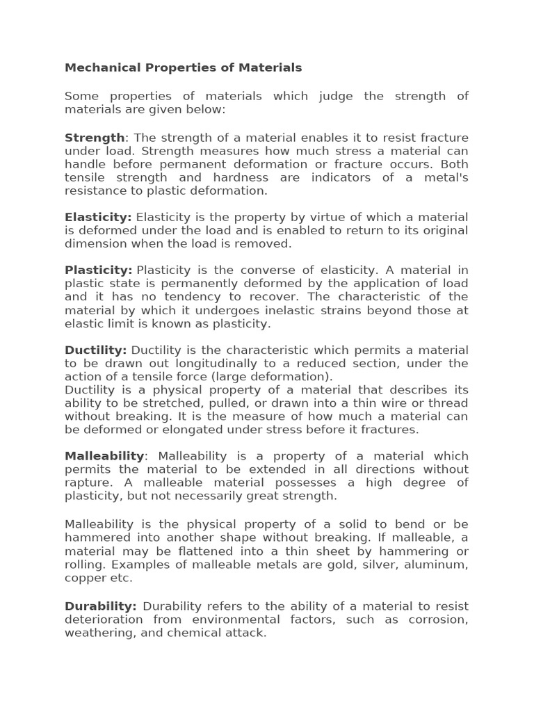 Material Properties | PDF