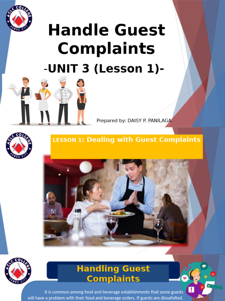 INTRO_UNIT-3-LESSON-1-Receiving and Resolving Guest Complain | PDF INTRO_UNIT-3-LESSON-1-Receiving and Resolving Guest Complain | PDF
