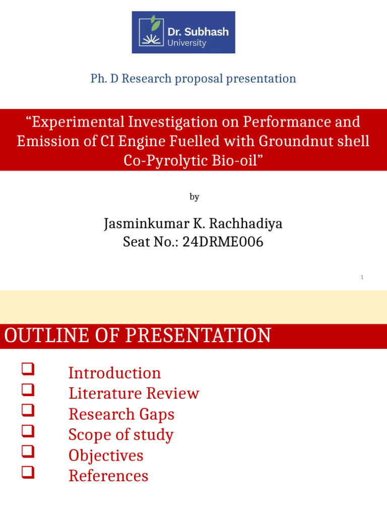 Research Proposal Presentation DSU JKR | PDF