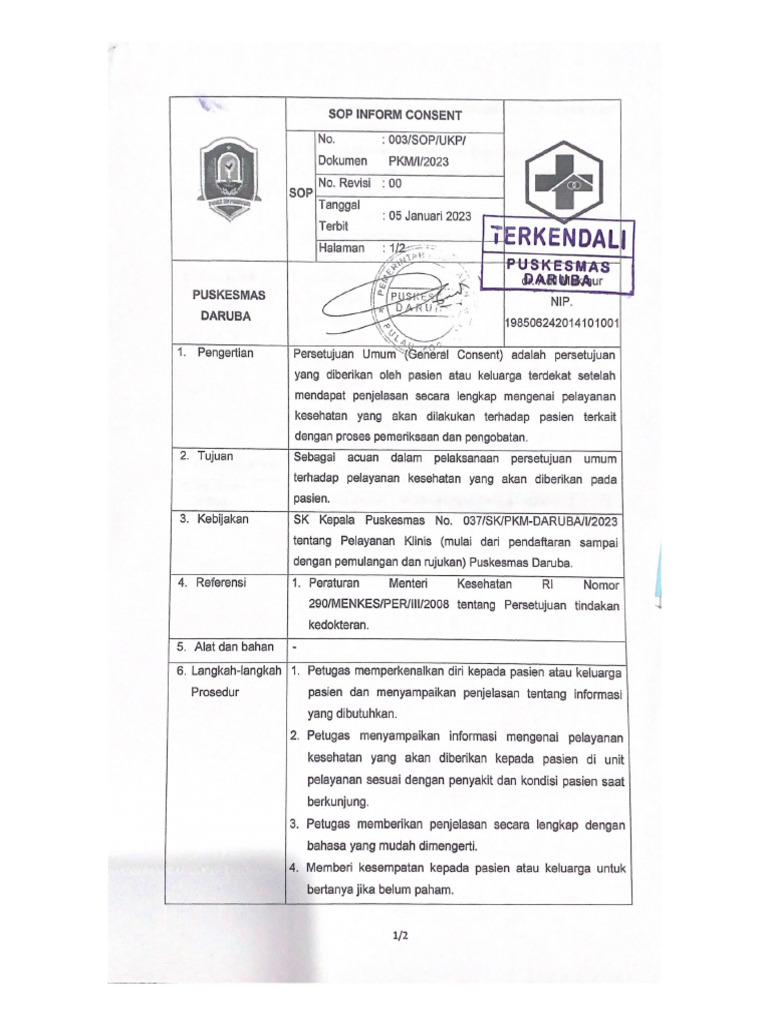 SOP Informed Concent | PDF
