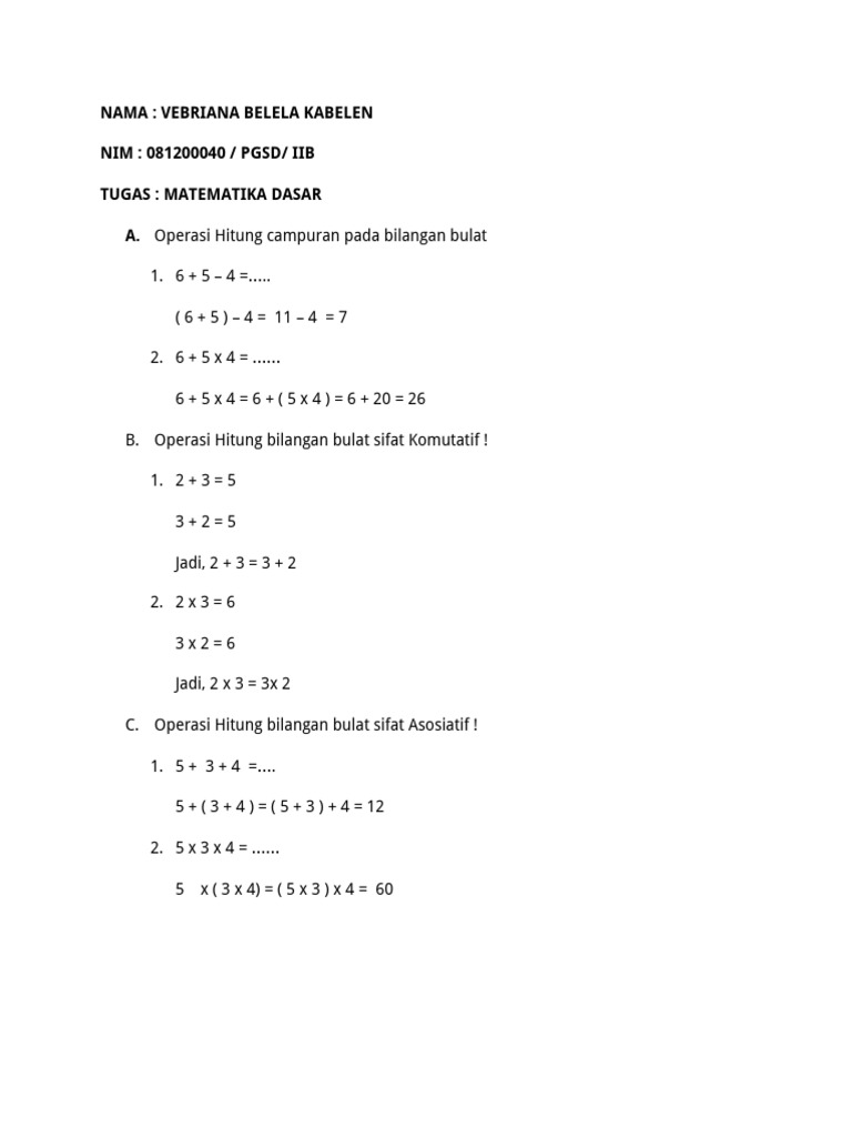 Tugas Matematika 1 | PDF