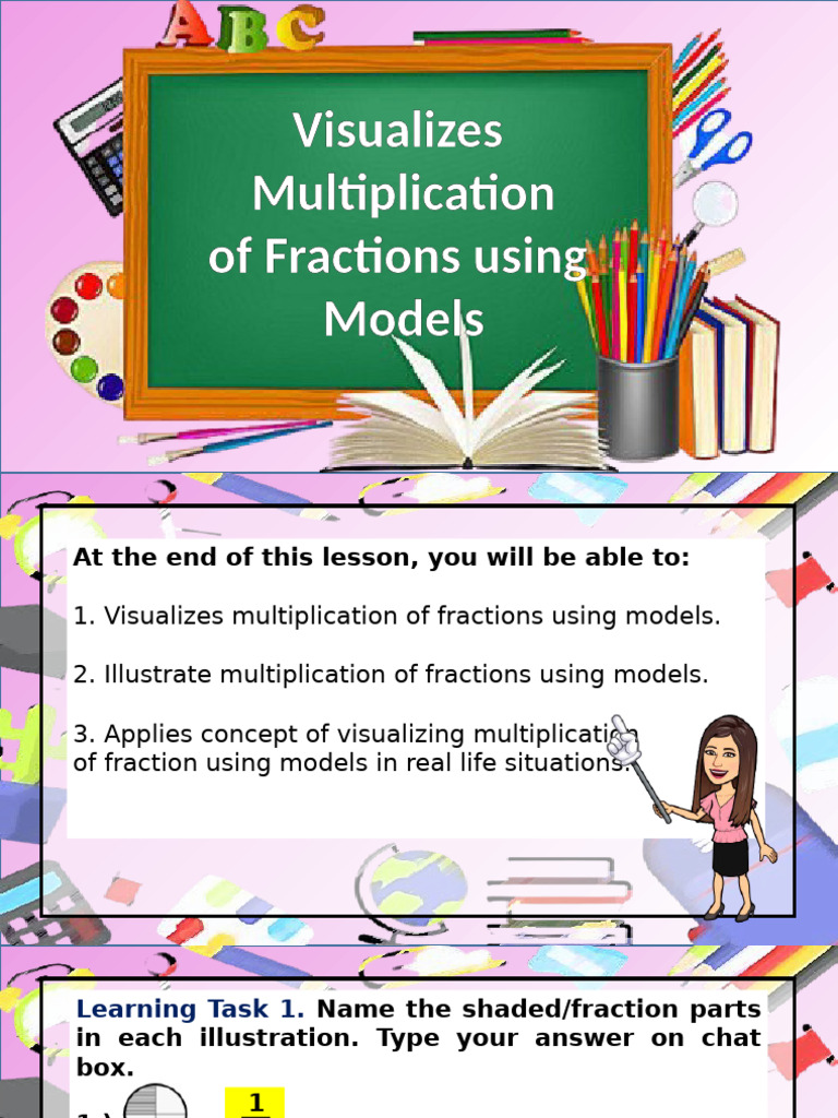 Visualizes Multiplication of Fractions Using Models | PDF