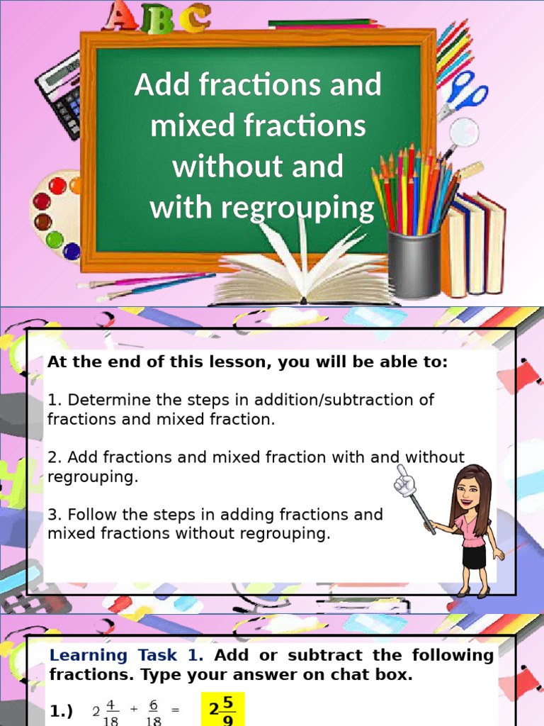 Q1 Week 4 - Adds Fractions and Mixed Fractions Without and With ...
