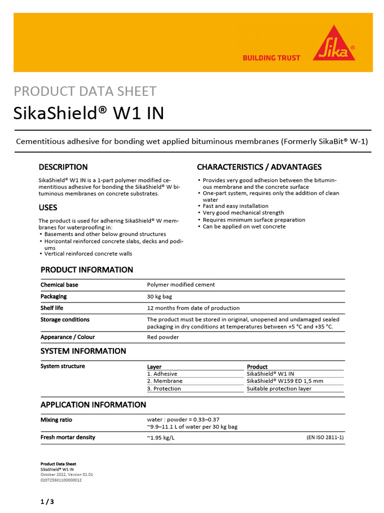 Sikashield w1 in | PDF