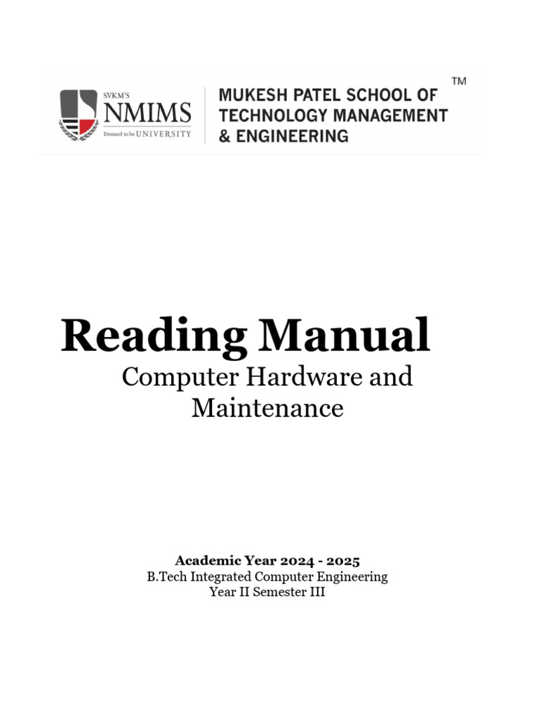 Computer Hardware and Maintainance Reading Manual | PDF