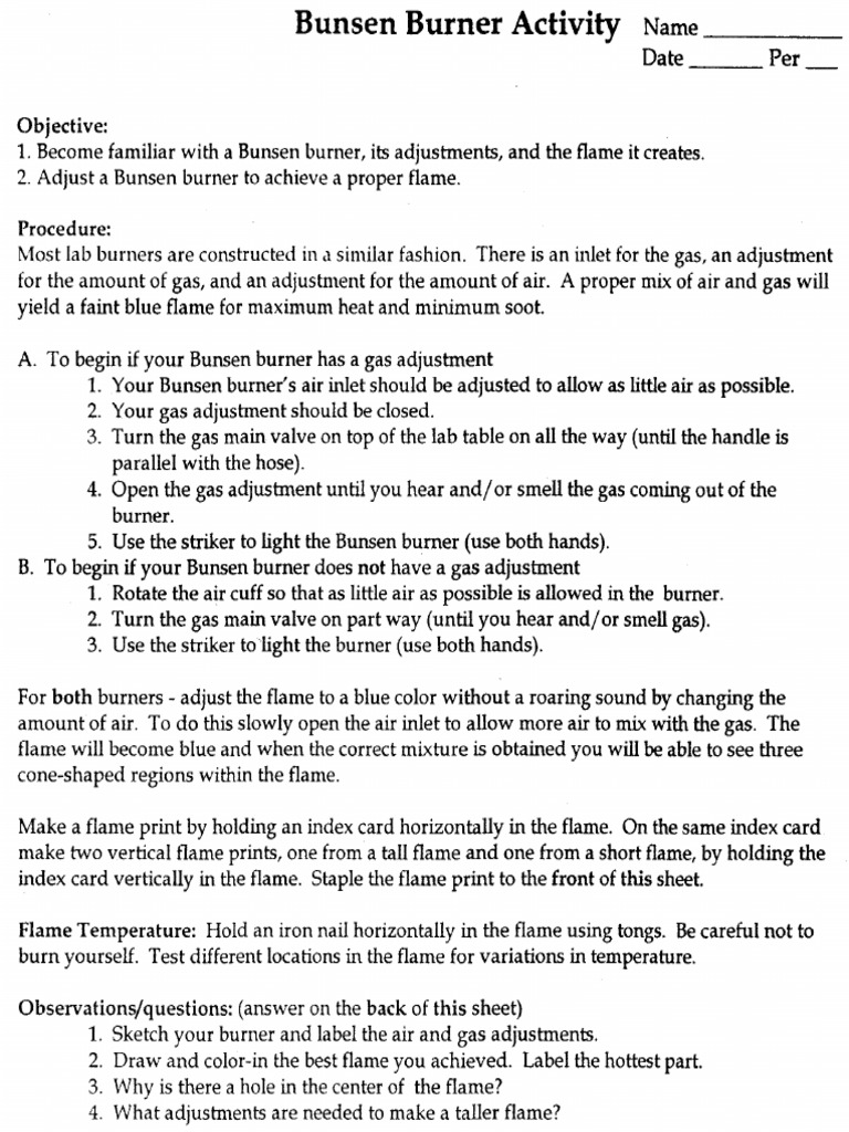 Bunsen Burner | PDF