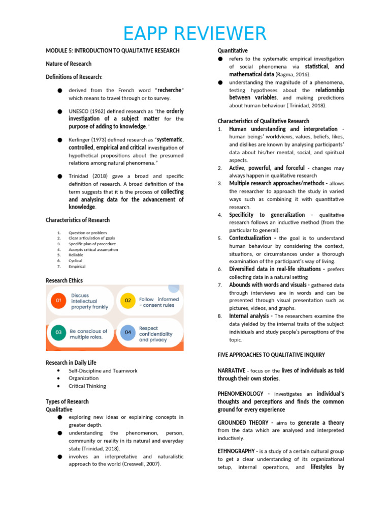 Eapp Reviewer | PDF | Qualitative Research | Science & Mathematics