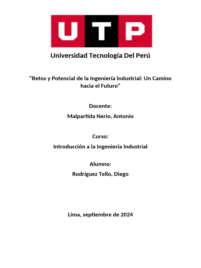 Perfil De Un Ingeniero Industrial Pdf