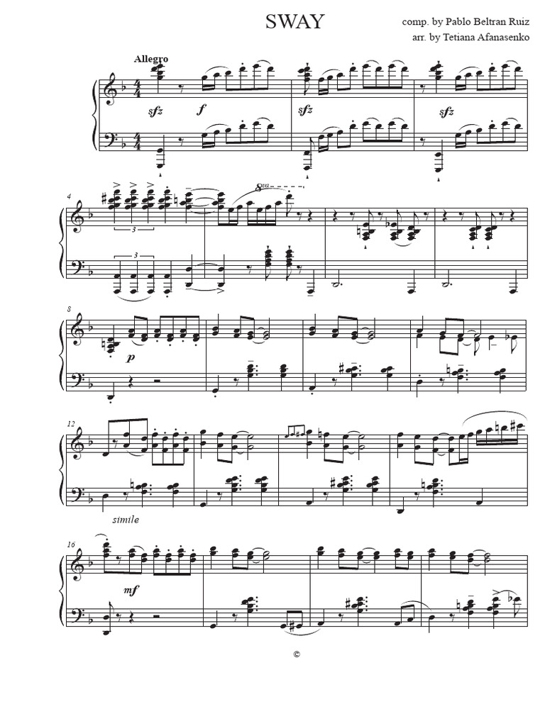Sway Solo - Score | PDF