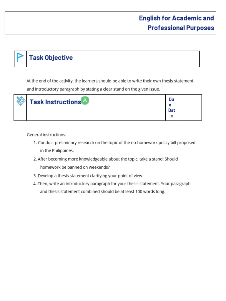 PDF SAS2 - EAP 11 - 12 - Unit 2 - Lesson 1 - What Is A Thesis Statement | PDF
