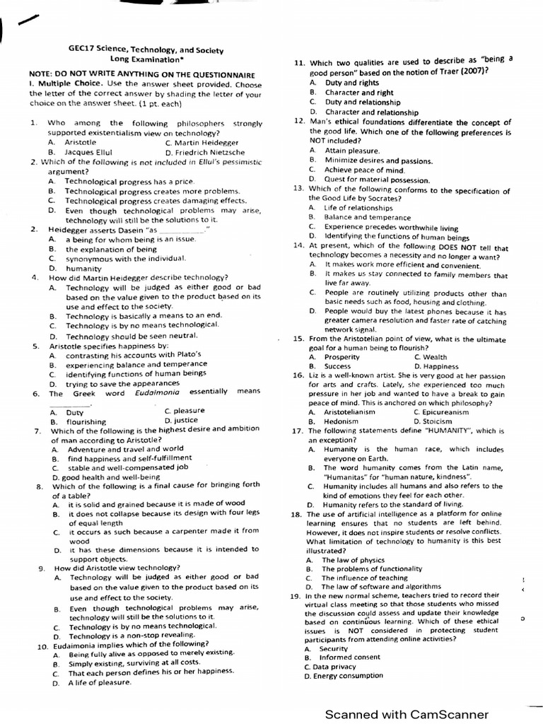 STS-LONG-EXAM | PDF