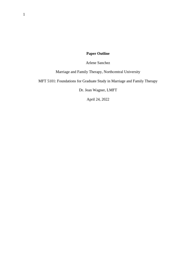 Week 9 MFT 5101 | PDF